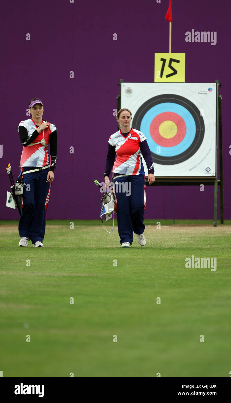 Great Britain's Archerers Amy Oliver, and Naomi Folkard (right) during ...