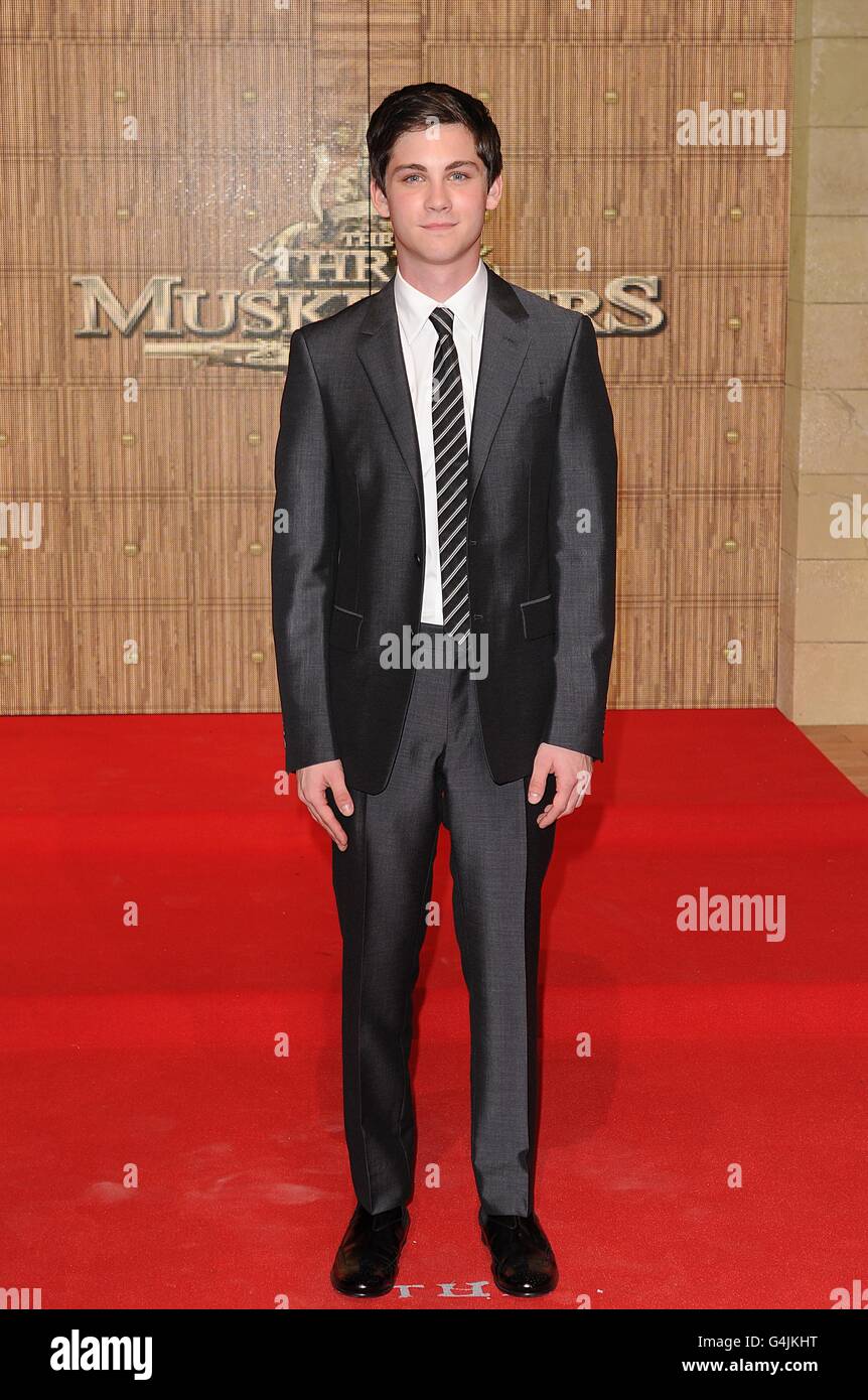 Logan Lerman arriving for the world premiere of The Three Musketeers at ...