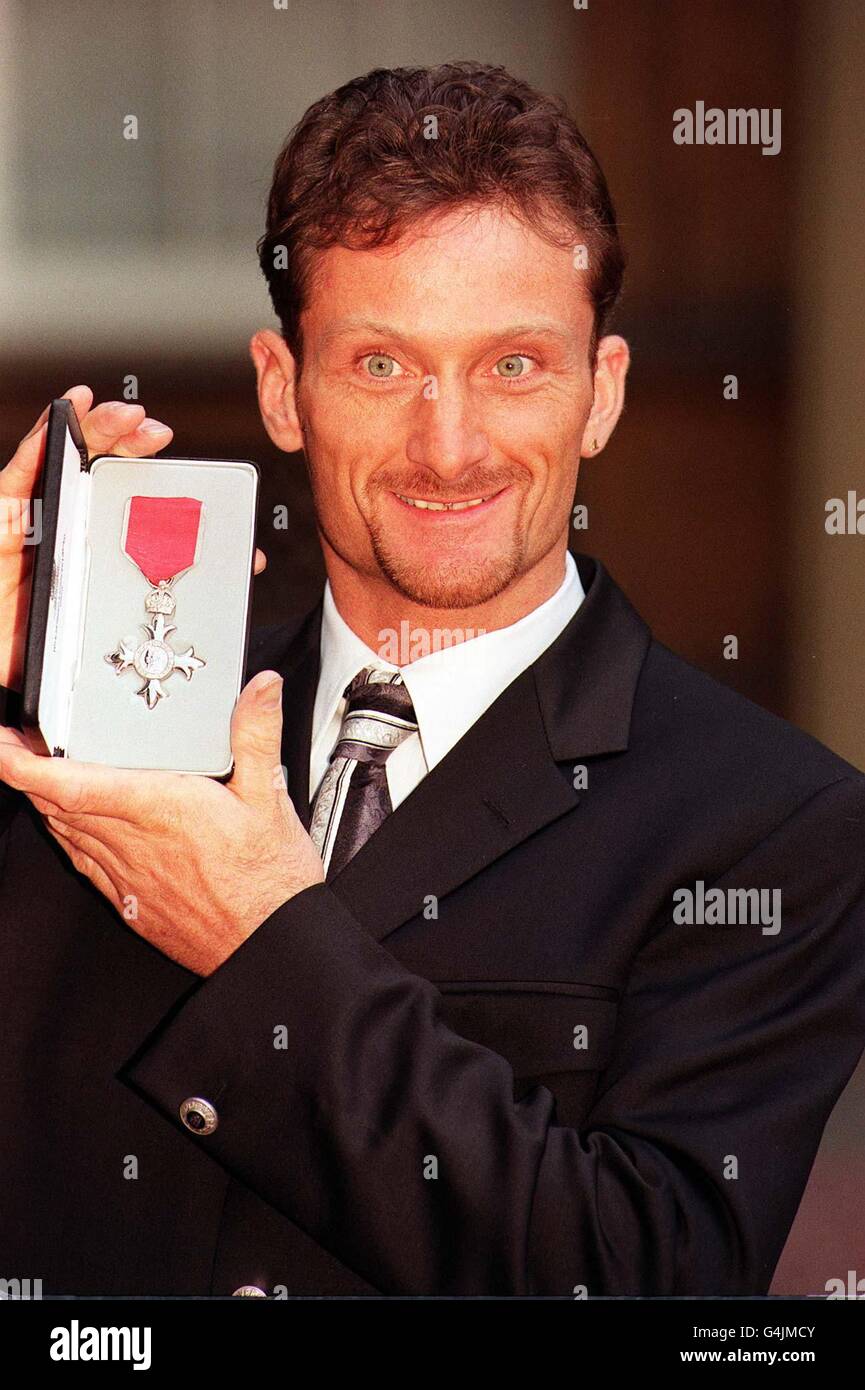 Carl Fogarty, Superbike racer, outside Buckingham Palace after ...