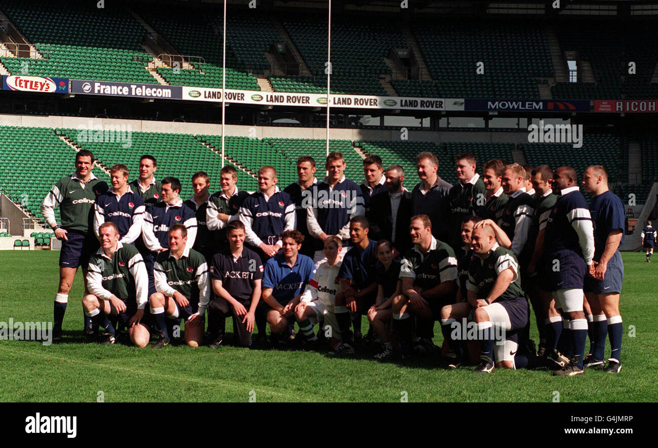 The England rugby union squad pose for photographs before a training ...
