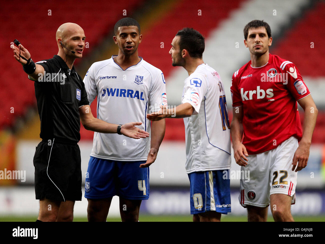 Tranmere's Robbie Weir (second right) and Joss Labadie (second left ...