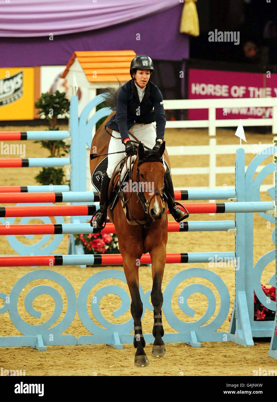 USA's Laura Kraut finishes second in the Sky Sports Trophy during the ...