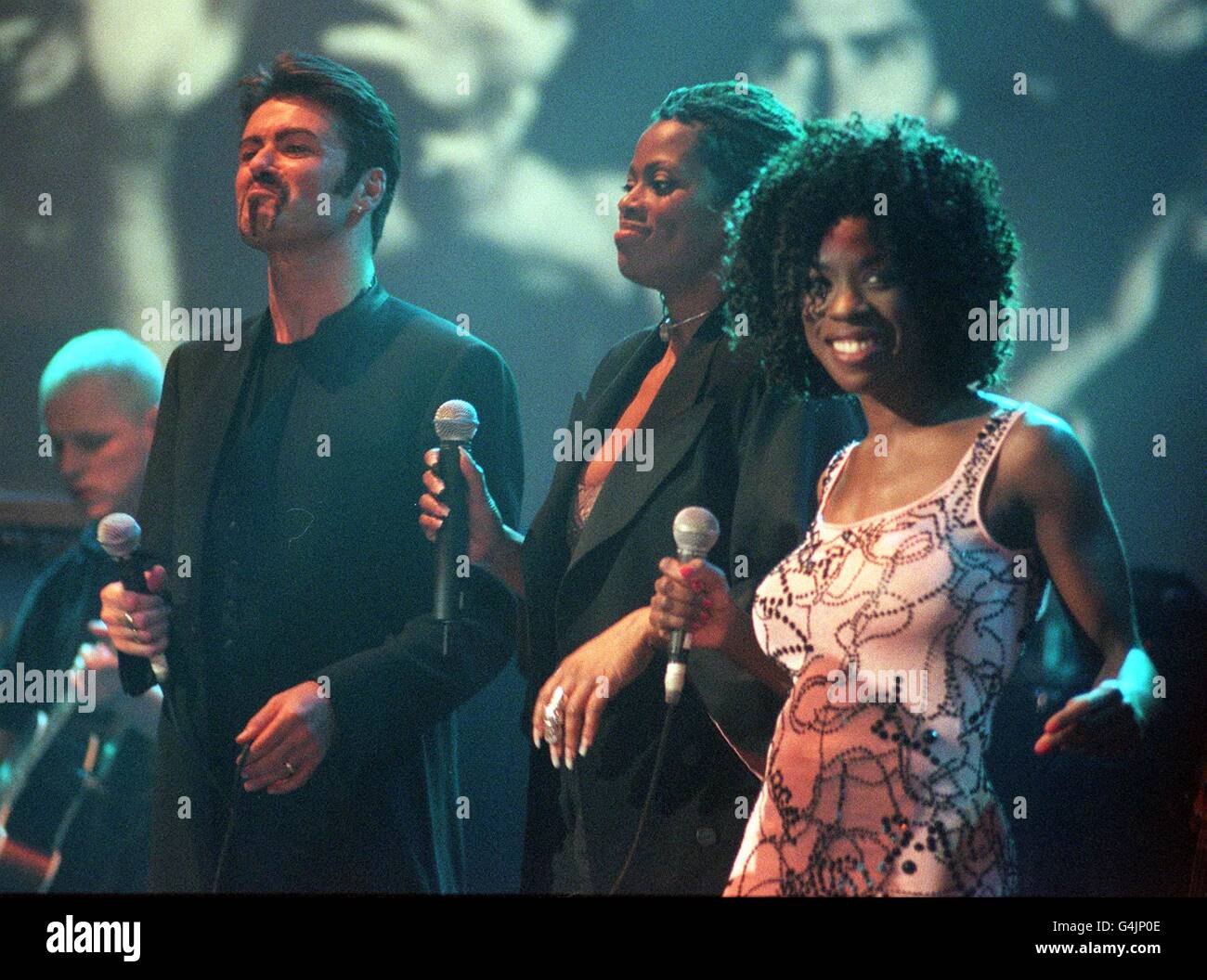 George Michael, Des'ree (centre) and M People's Heather Small, perform ...
