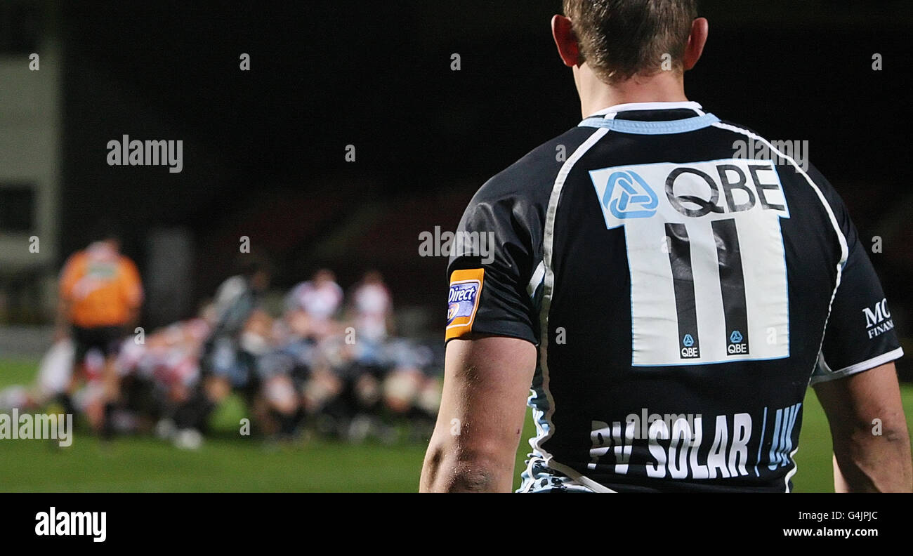 Glasgow warriors colin shaw looks on at the scrum hi-res stock ...