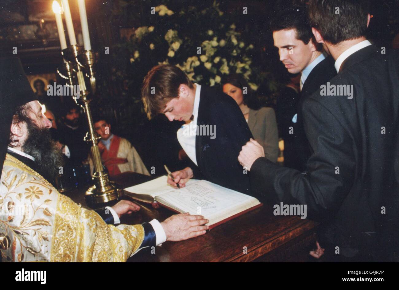 Prince William, older son of Britain's Prince of Wales, signs the ...