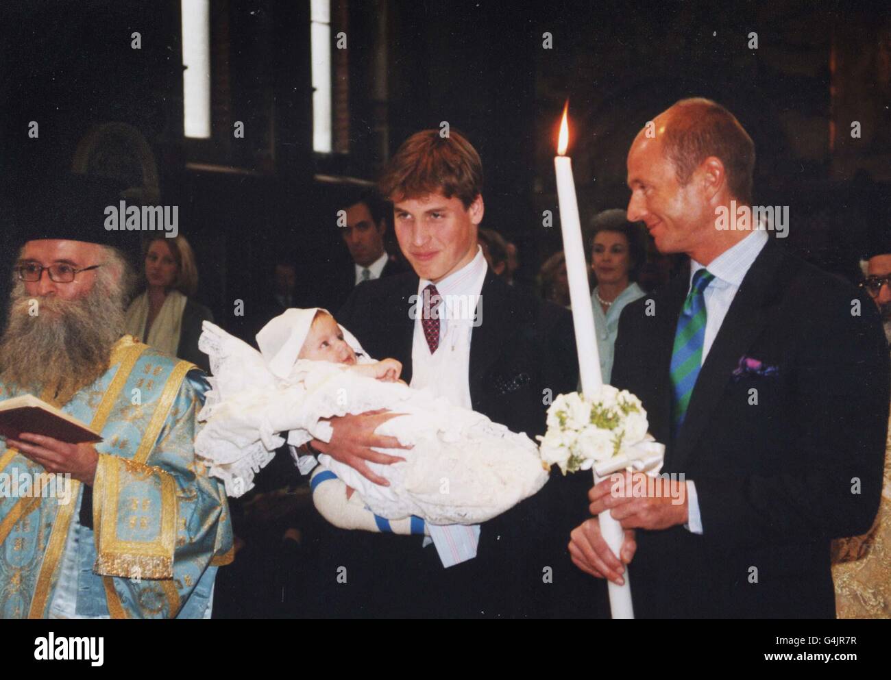 Prince William, older son of Britain's Prince of Wales, holds his first ...