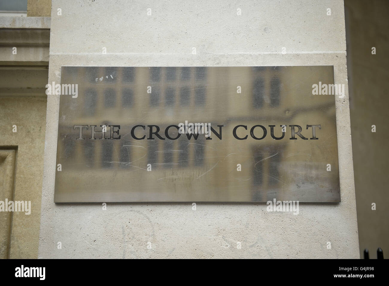 A general view of the mirrored sign outside Bristol Crown Court, Small ...