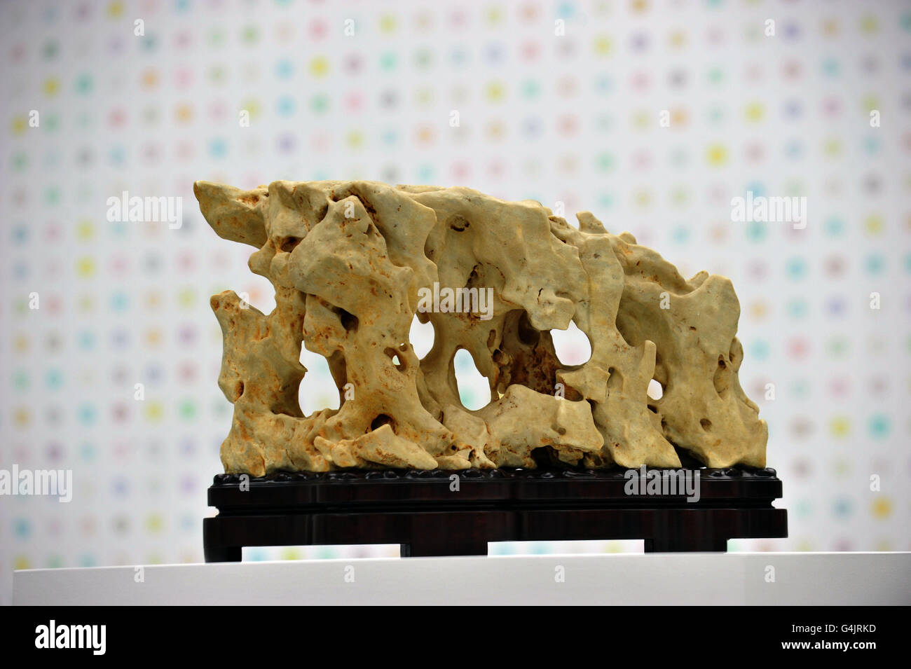 One of Damien Hirst's collection of Chinese scholar's rocks stands in ...