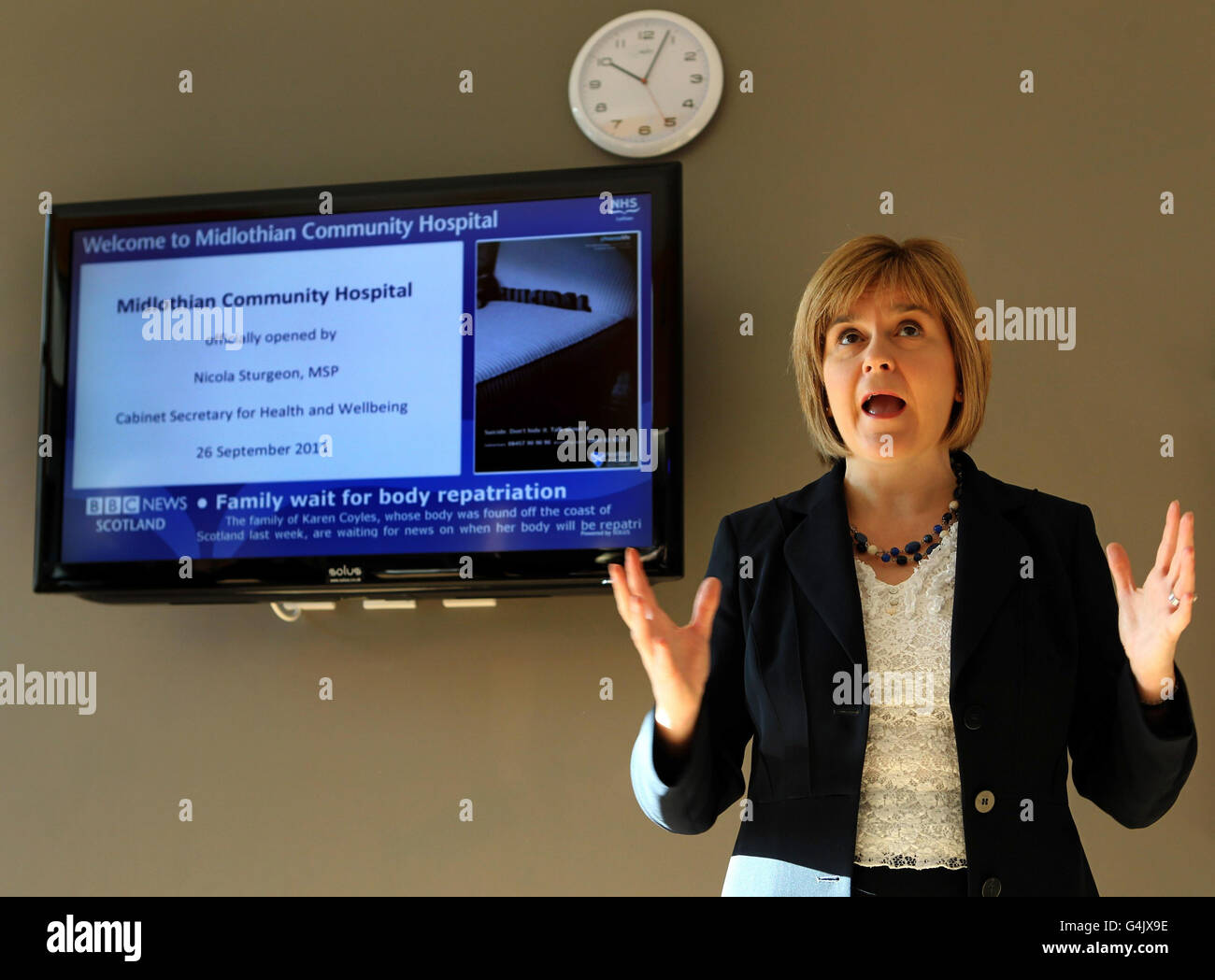 Scottish Health Secretary Nicola Sturgeon during a visit to the new ...