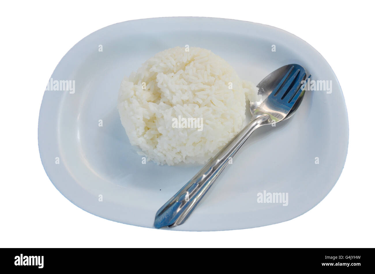 Boiled rice bowl with fork hi-res stock photography and images - Alamy