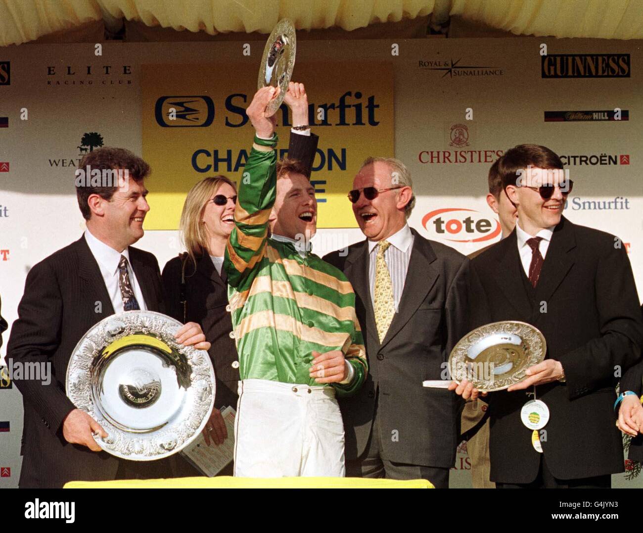 Smurfit Champion Hurdle winning jockey Charlie Swan with the victorious ...