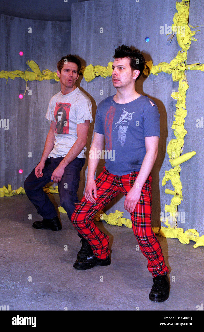 Jason Orange (L), former member of boy band 'Take That' and actor Tom ...