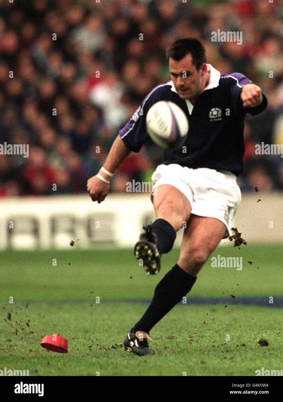 Scotland's Kenny Logan in action during the Five Nations Championship ...