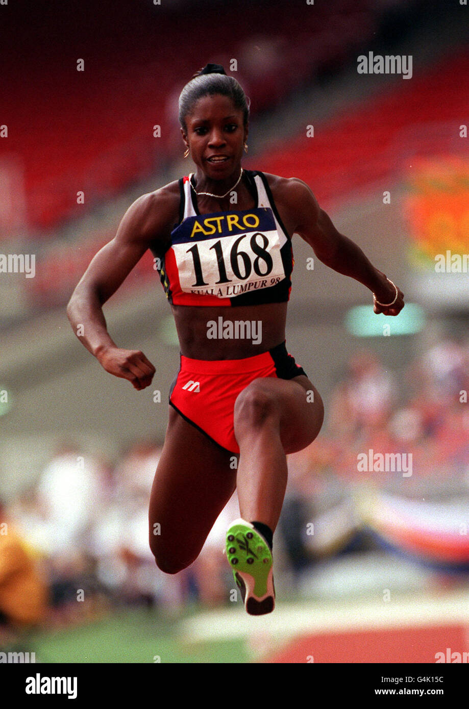Michelle Hastick competes for Canada in the Women's Triple Jump event ...