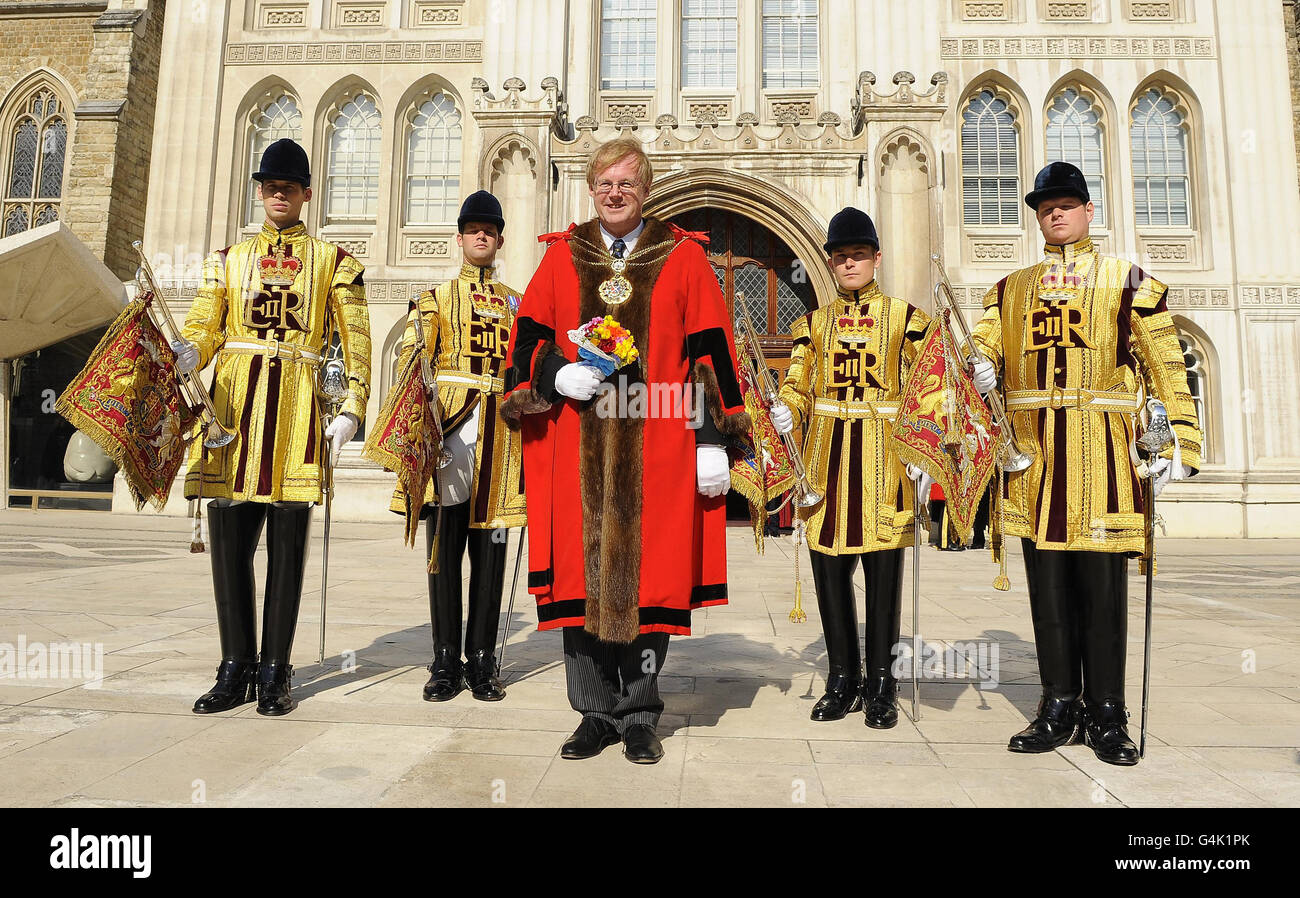 The new Lord Mayor David Wootton is heralded with a trumpet call from ...