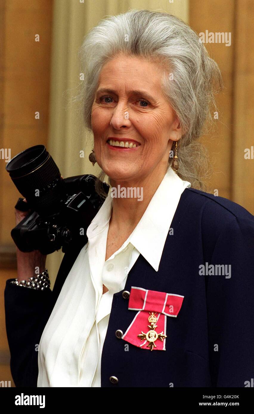 Photographer Grace Robertson with her OBE which was presented to her by ...