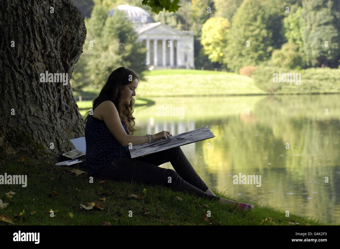 Emma Clark from Cirencester enjoys the gardens of Stourhead House ...