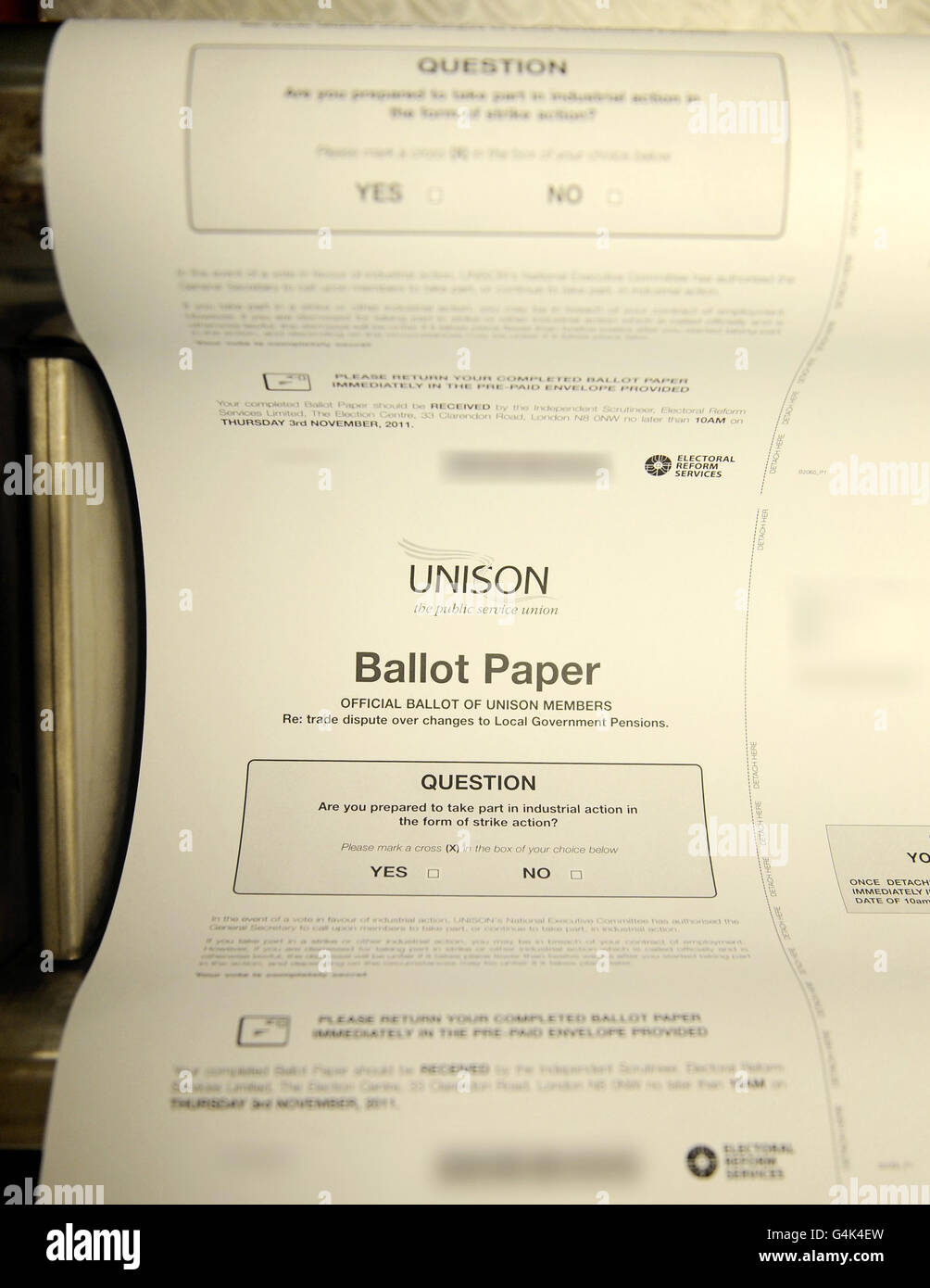 Unison strike ballot Stock Photo - Alamy
