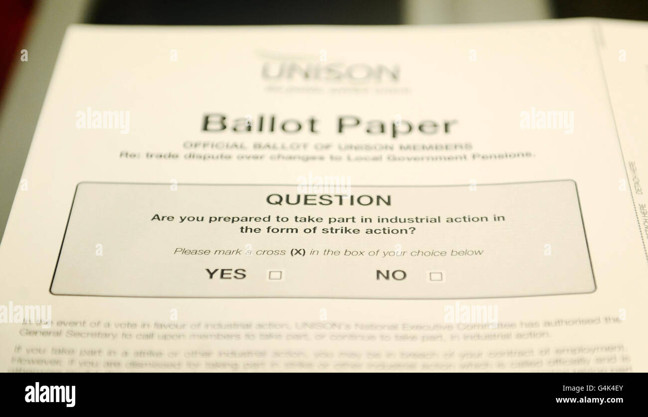Unison strike ballot Stock Photo - Alamy