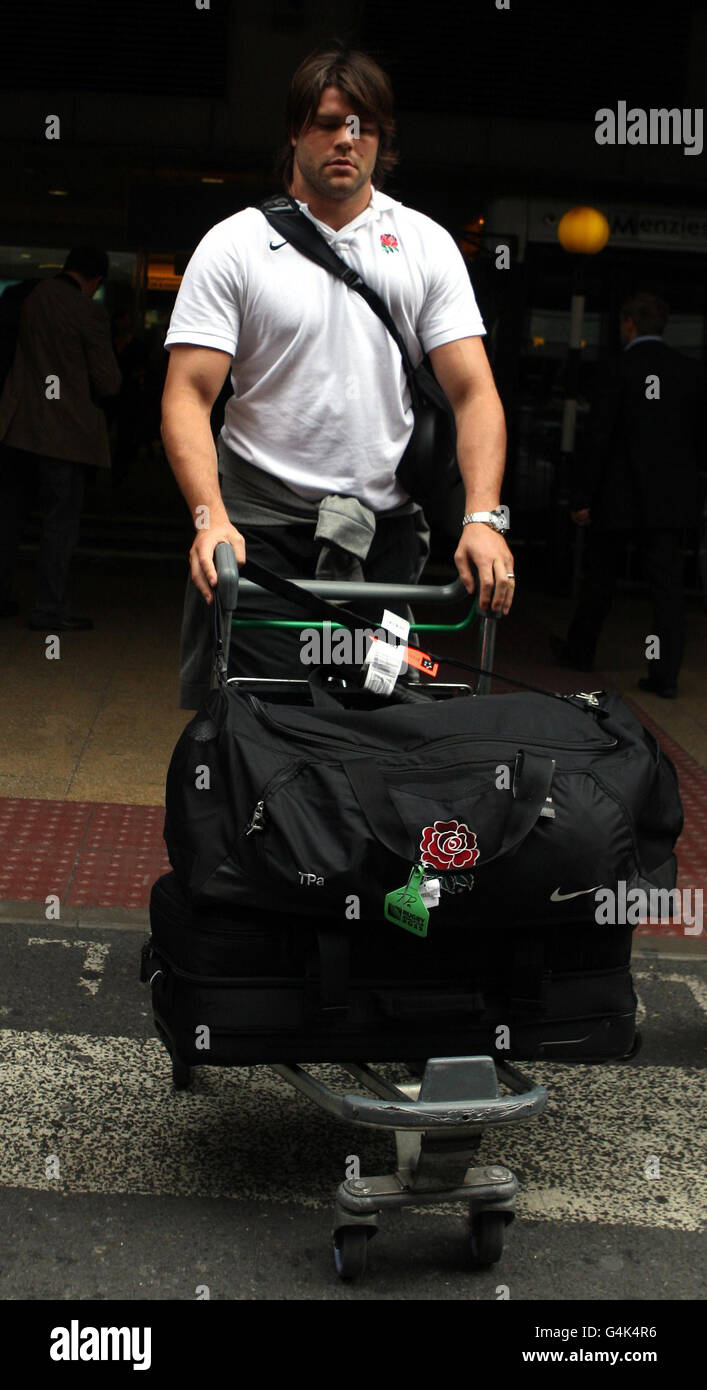 England Tom Palmer arrives at Heathrow Airport as some of the England ...