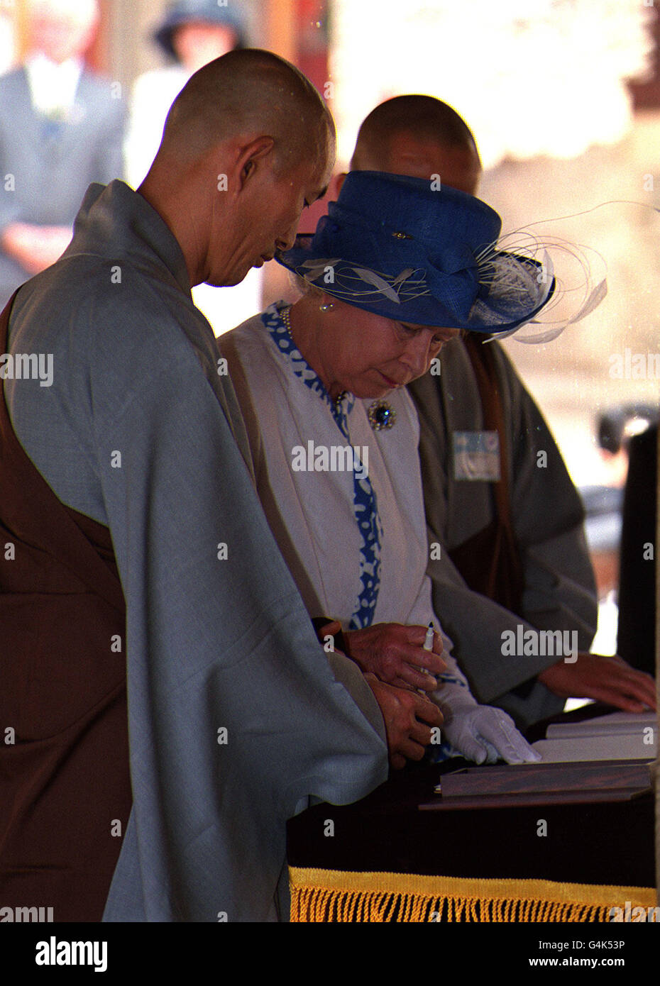 Her Majesty the Queen on her 73rd birthday at the Bongjong Buddhist ...