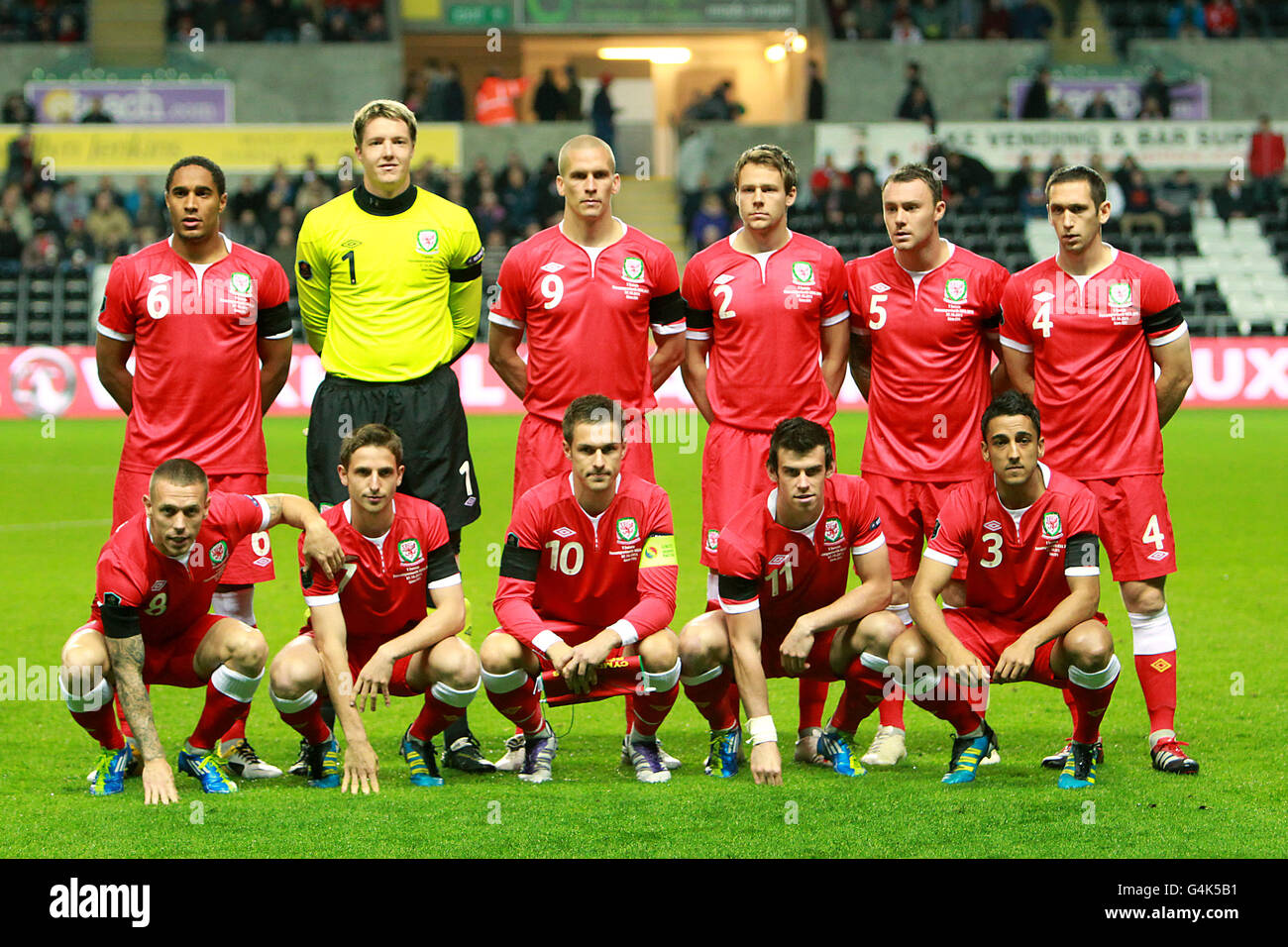(back row left to right) Wales' Ashley Williams, Wayne Hennessey, Steve ...