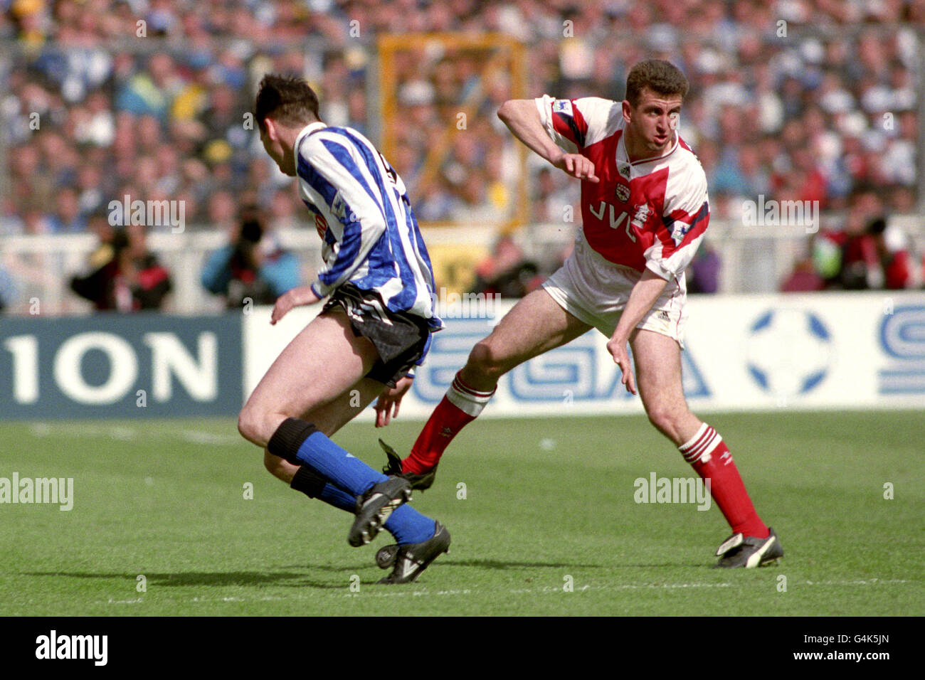 Arsenal right and sheffield wednesdays chris waddle hi-res stock ...