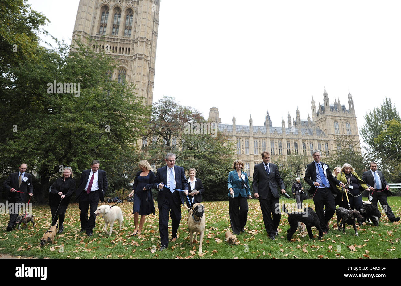 MPs pose with their dogs next to the House of Lords at the annual ...
