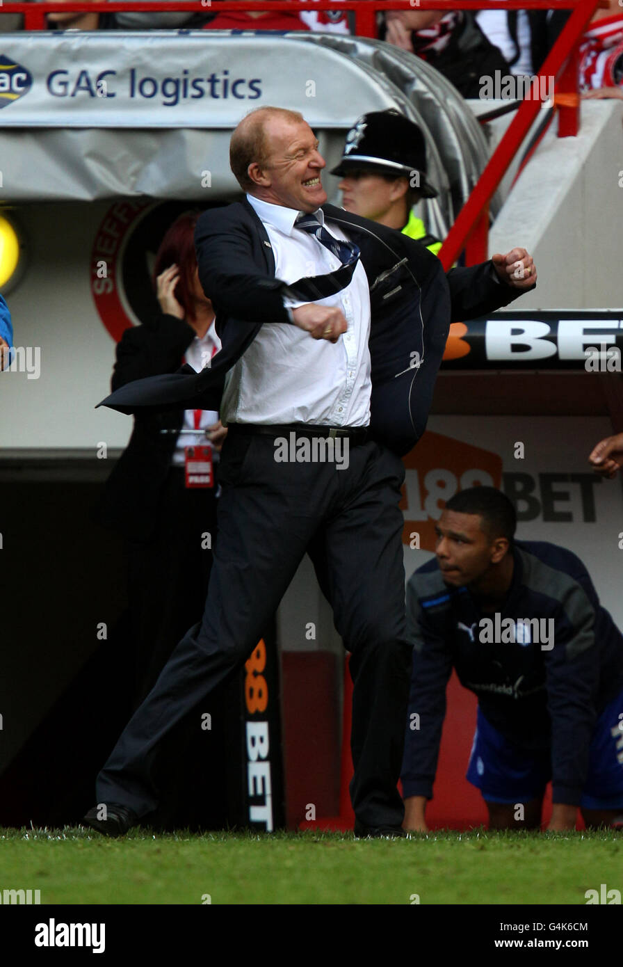 Sheffield Wednesday's manager Gary Megson celebrates after his side ...