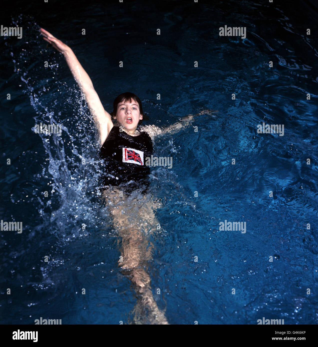 SWIMMING AND WATERSPORTS. LINDA LUDGROVE GBR 100M BACKSTROKE X1 Stock ...