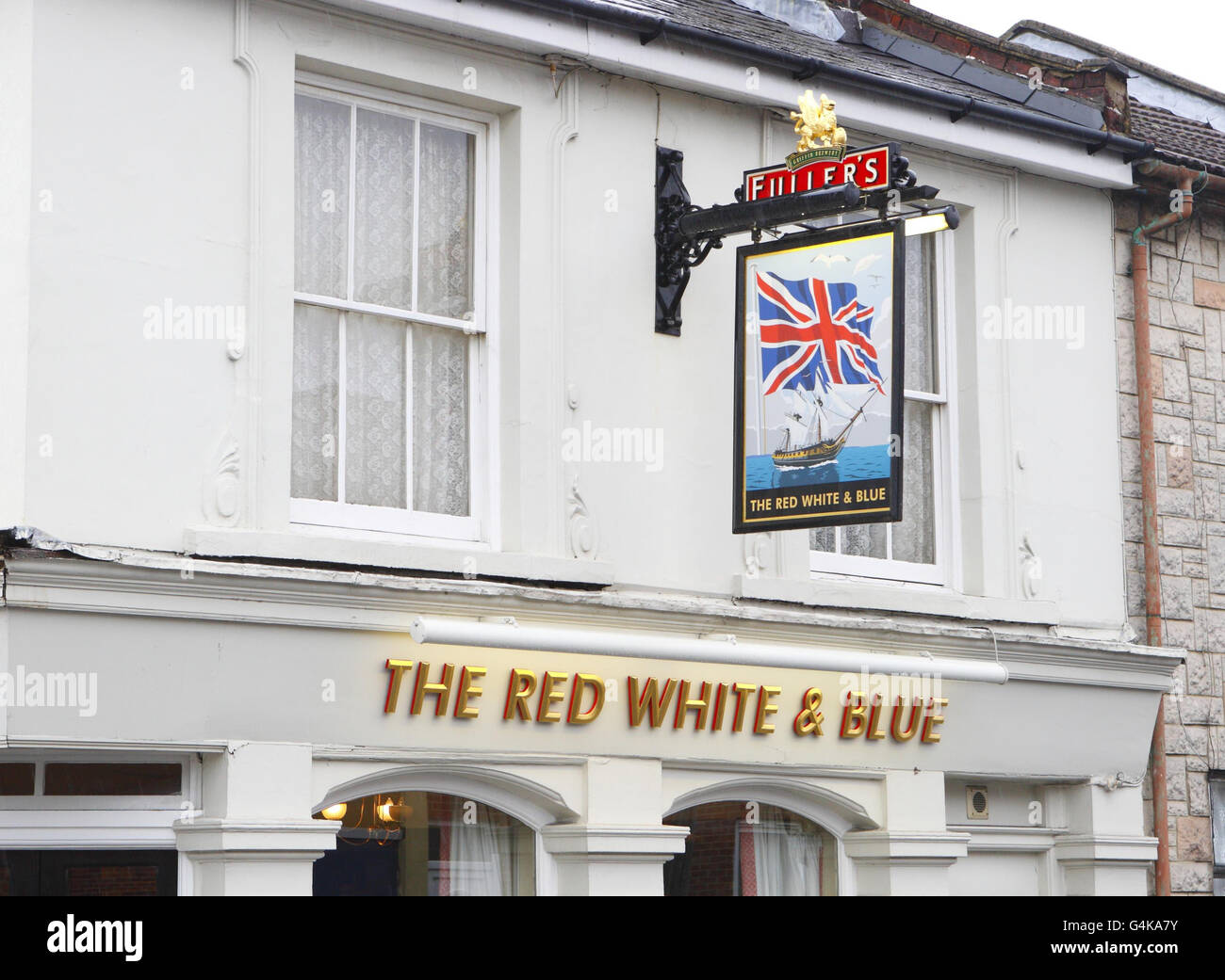 General view of the Red, White & Blue pub in Portsmouth. Pub landlady ...