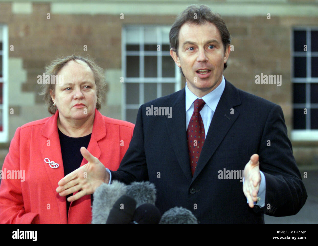 British Prime Minister Tony Blair at Hillsborough Castle with Mo Molam ...