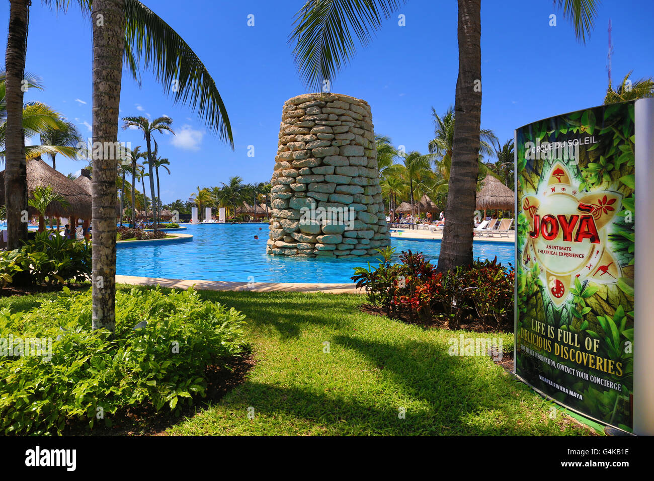 Swimming pool at the Grand Mayan Riviera Maya, Mexico Stock Photo - Alamy