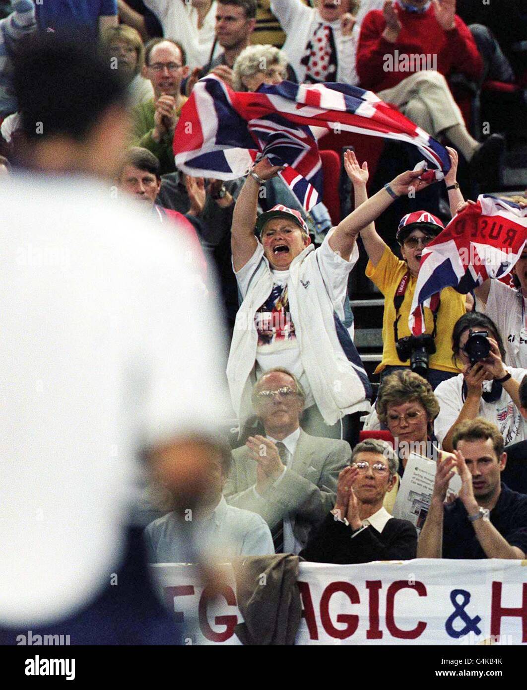 Ecstatic fan cheers Great Britain Stock Photo - Alamy