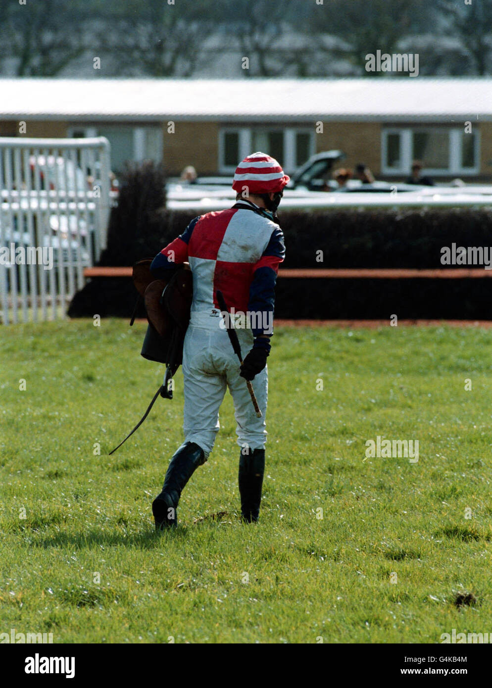 Richard Dunwoody after he fell off Diddy Rymer in the Easter Bonnet ...