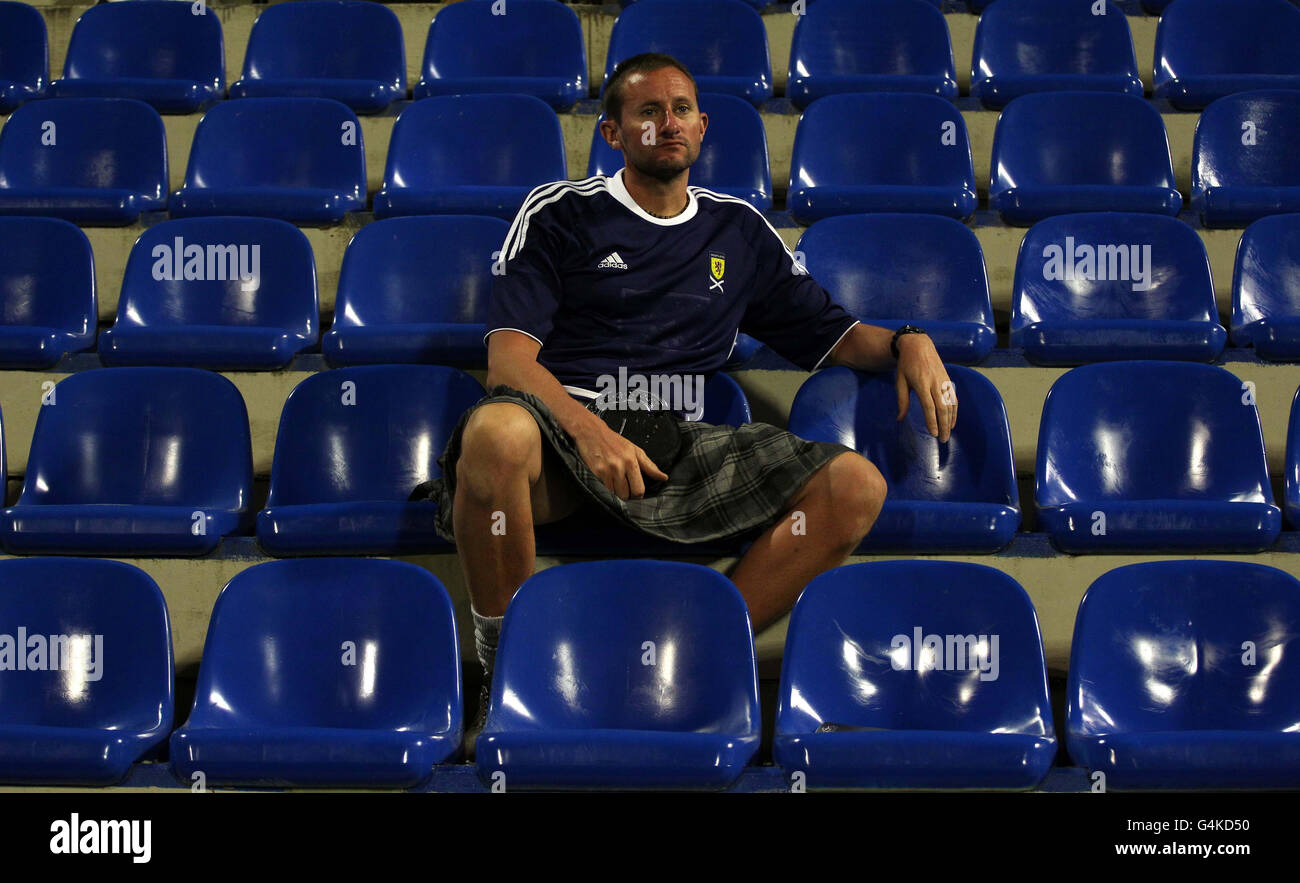 A Scotland fan look dejected during the UEFA Euro 2012 Qualifying match ...
