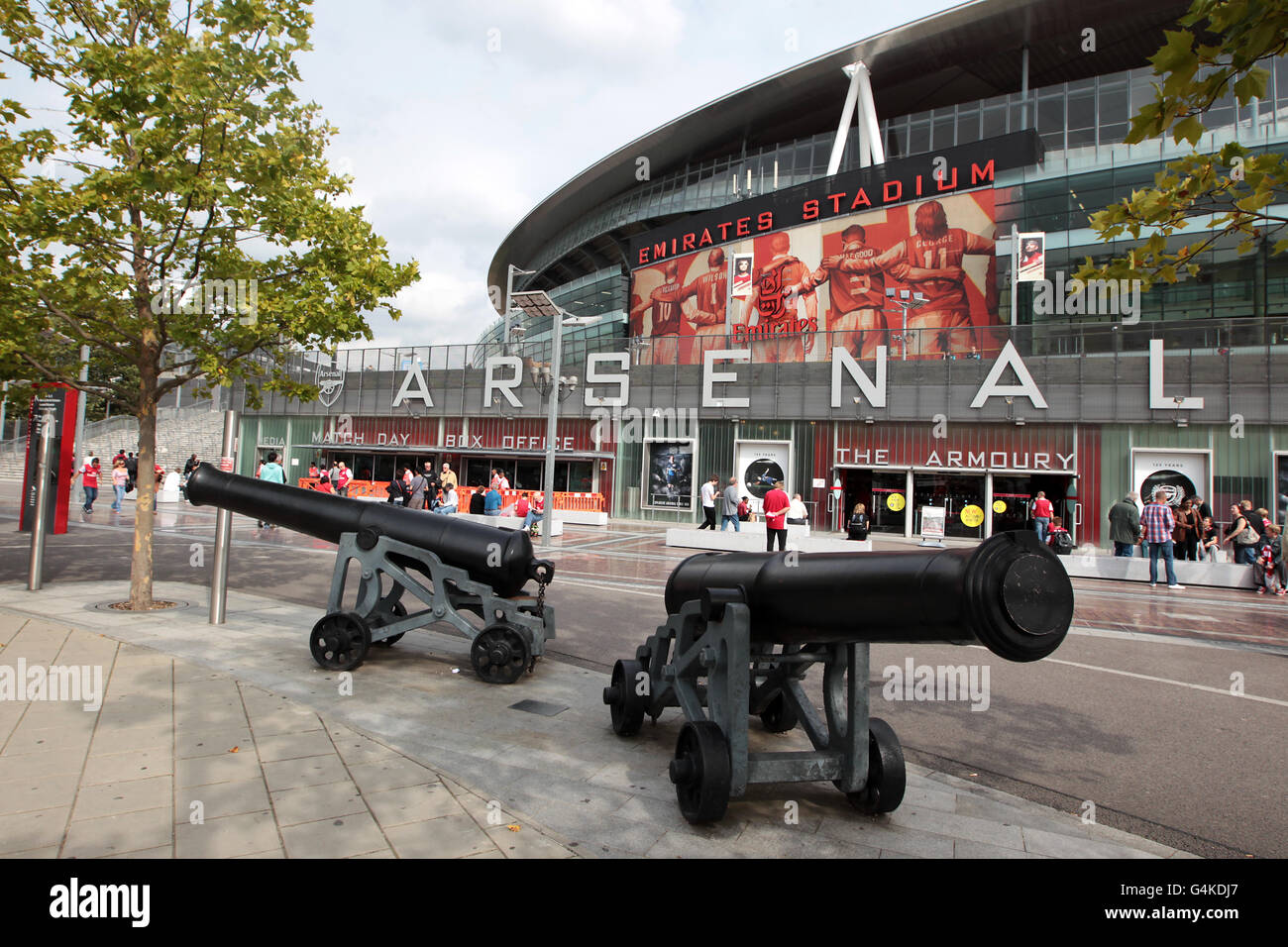 A general view of the exterior of the Emirates Stadium, home of Arsenal ...