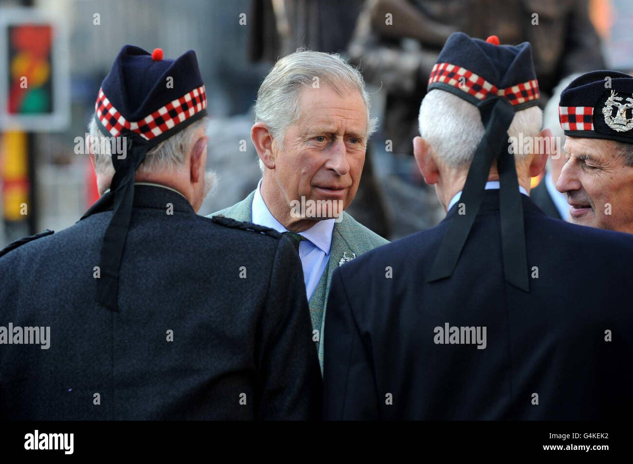 The Prince of Wales meeting retired service personnel as he arrives to ...