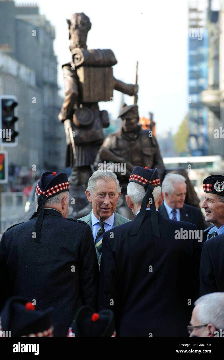 The Prince of Wales meeting retired service personnel as he arrives to ...