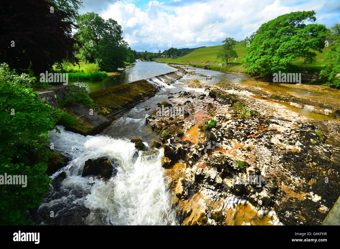 River Wharfe Grassington Linton Falls Stock Photo - Alamy
