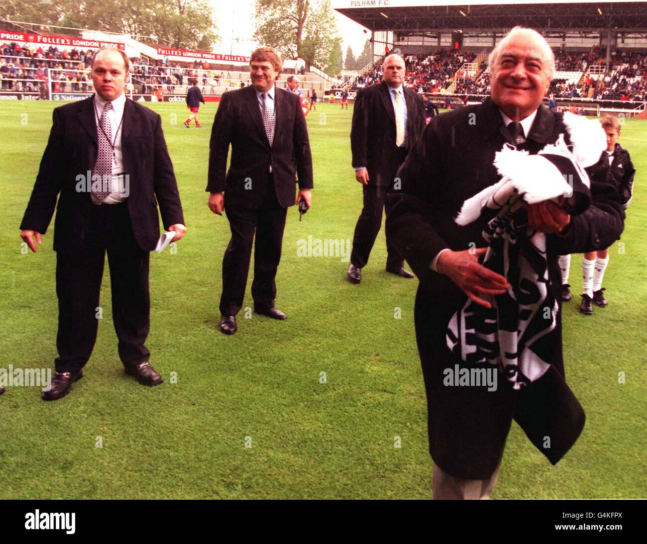 Fulham Football Club owner Al Fayed arrives for the home match at ...