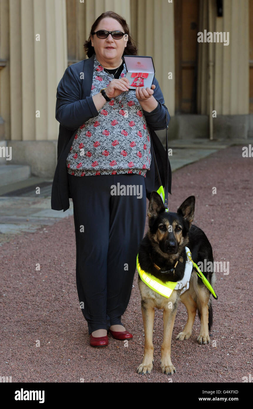 Blind composer Jacqueline Clifton with her guide dog Henna, after she ...