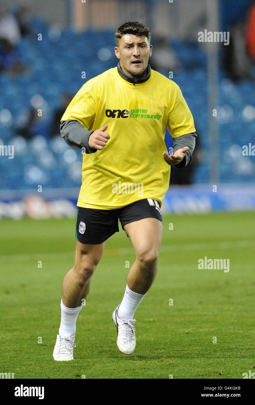Coventry City's Gary Deegan during warm before the npower Football ...
