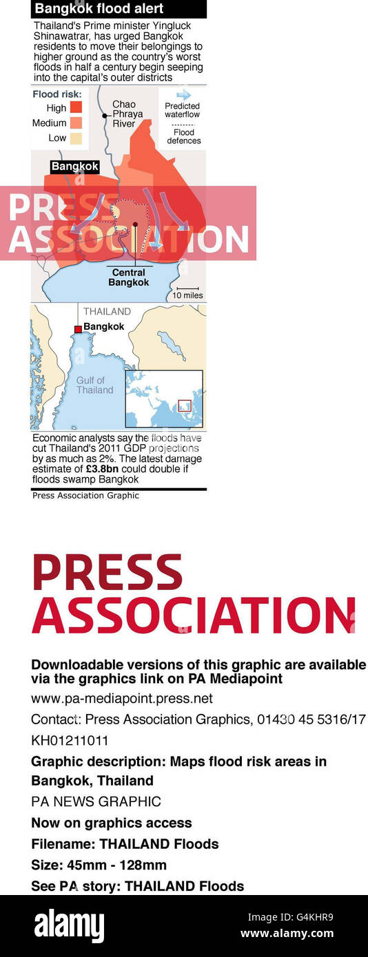 Maps flood risk areas in Bangkok, Thailand Stock Photo - Alamy