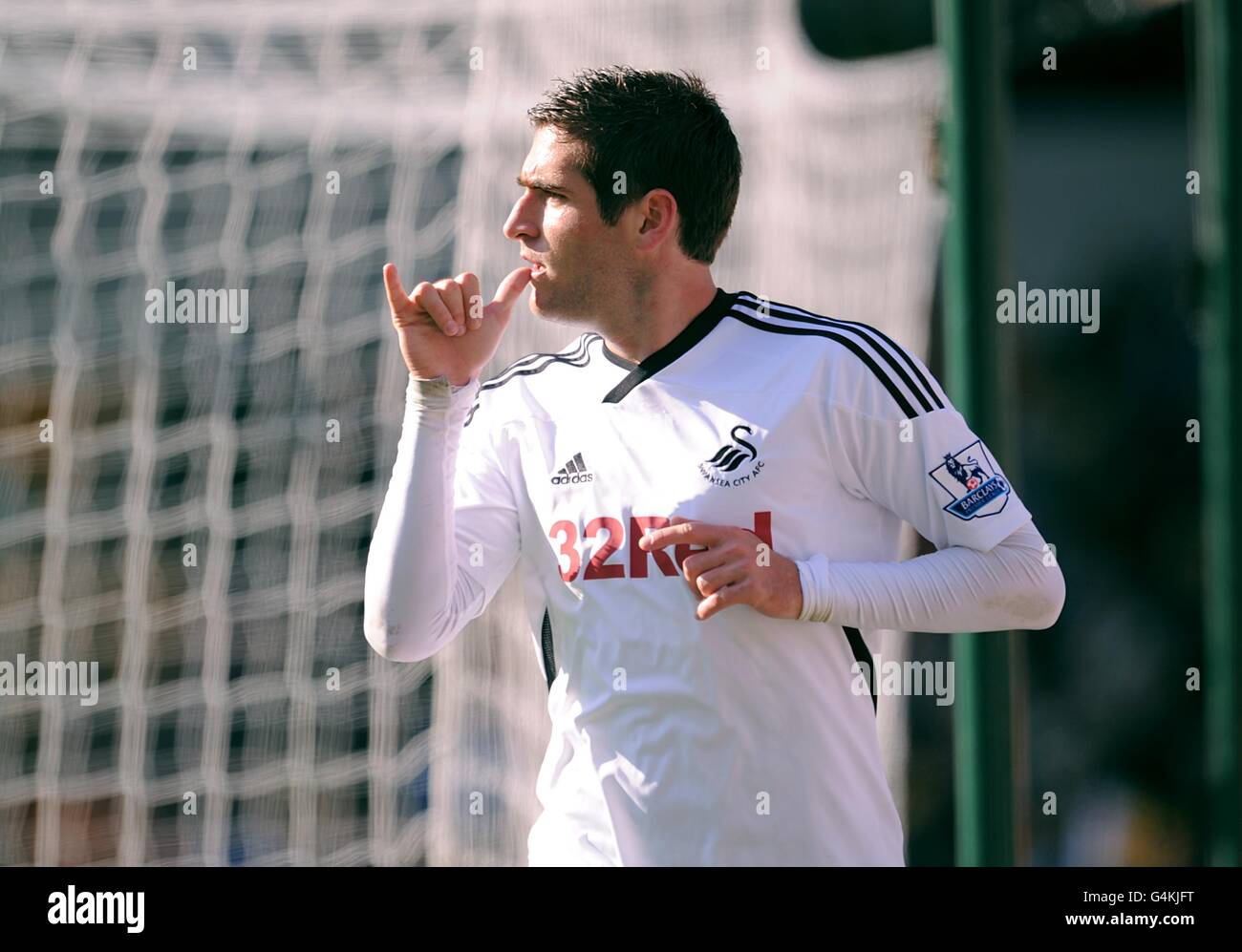 Swansea City's Danny Graham celebrates after scoring the first goal of ...