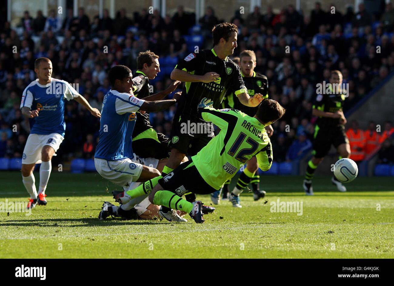 Peterborough United's Mark Little scores their second goal Stock Photo ...
