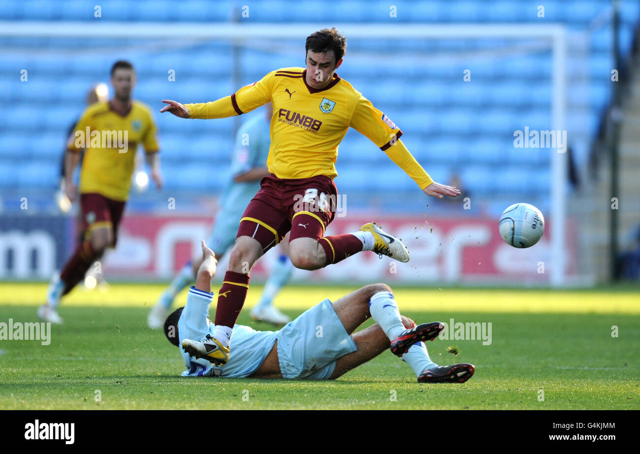 Coventry citys conor thomas and burnleys keith treacy hi-res stock ...