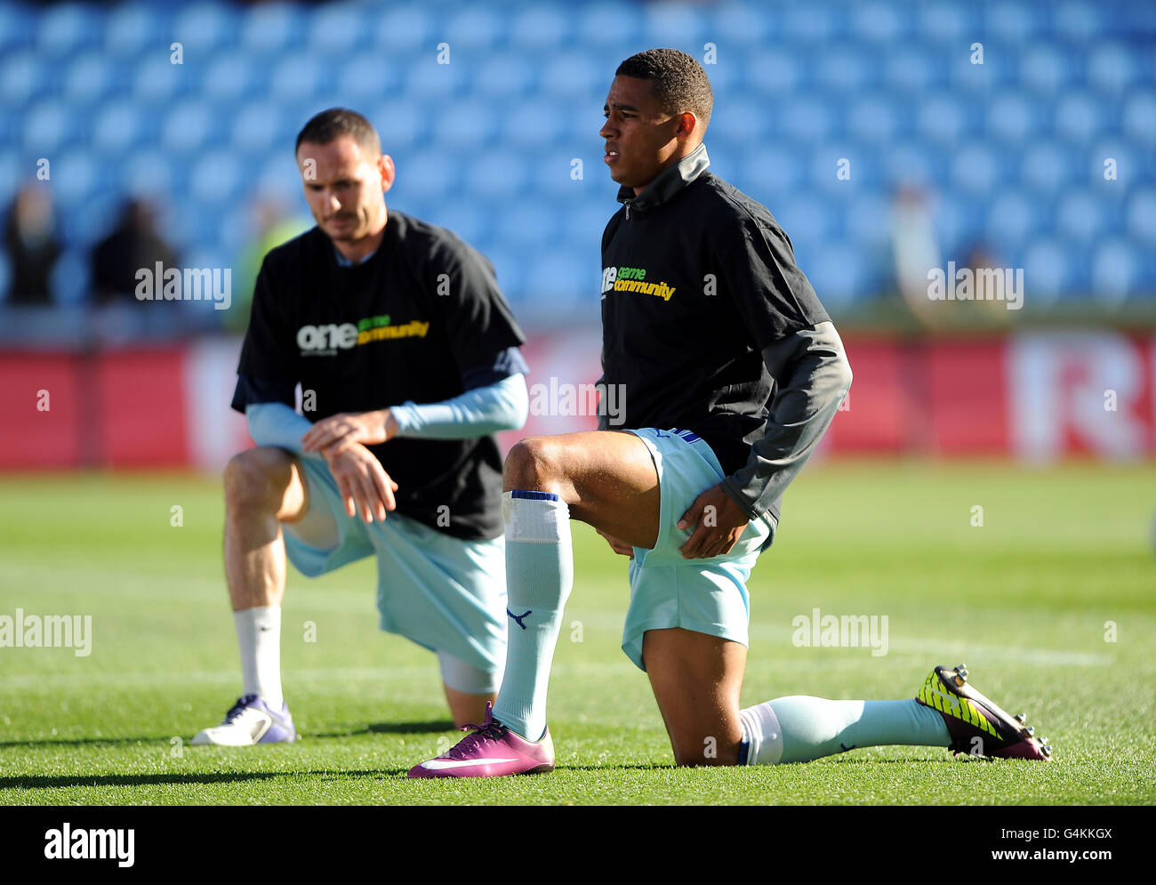 Coventry City's Nathan Cameron warms up before the game Stock Photo - Alamy