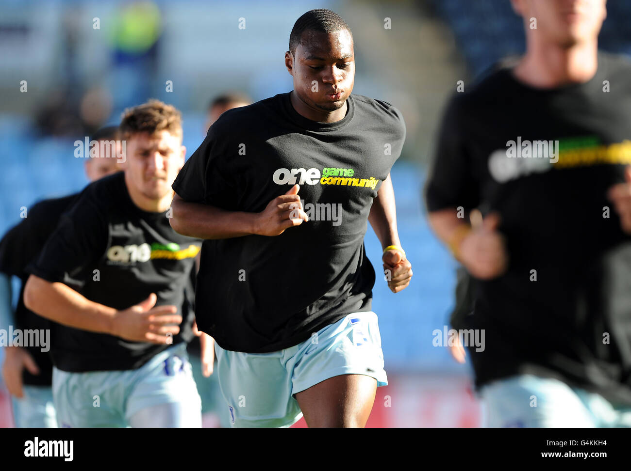 Coventry City's Nathan Cameron warms up before the game Stock Photo - Alamy