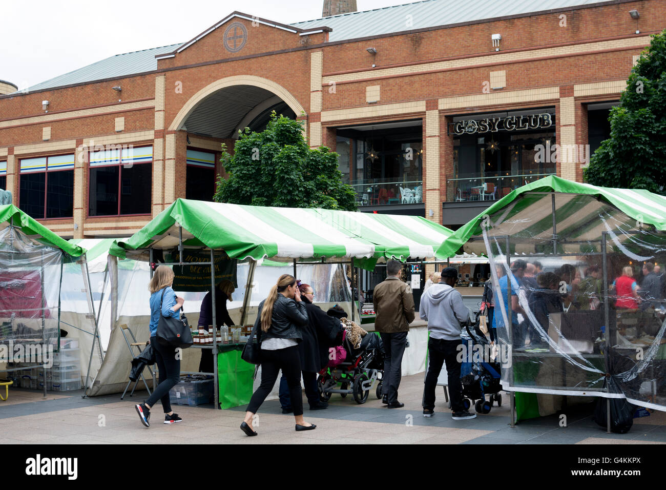 Market stalls in Broadgate, Coventry, UK Stock Photo - Alamy